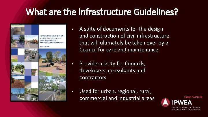 Infrastructure Guidelines SA Current Status May 2016 On