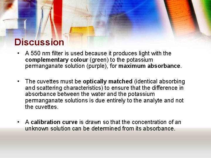 PRESCRIBED PRACTICAL ACTIVITIES AH CHEMISTRY 1 2 Colorimetric