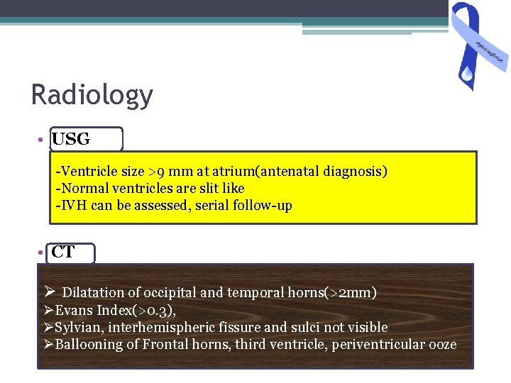 HYDROCEPHALUS MANAGEMENT WHATS NEW Radiology USG Ventricle size