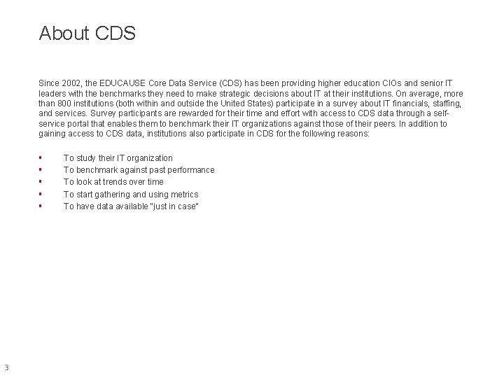 2016 EDUCAUSE Core Data Service CDS Benchmarking Report