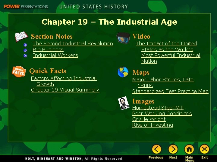 Chapter 19 The Industrial Age Section Notes The