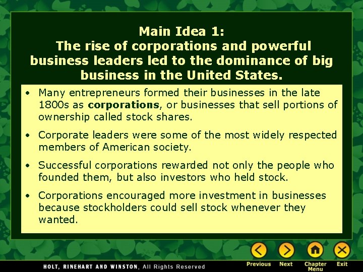 Chapter 19 The Industrial Age Section Notes The