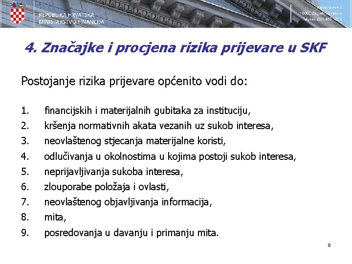 Procjena rizika prijevare u sustavu upravljanja i kontrole