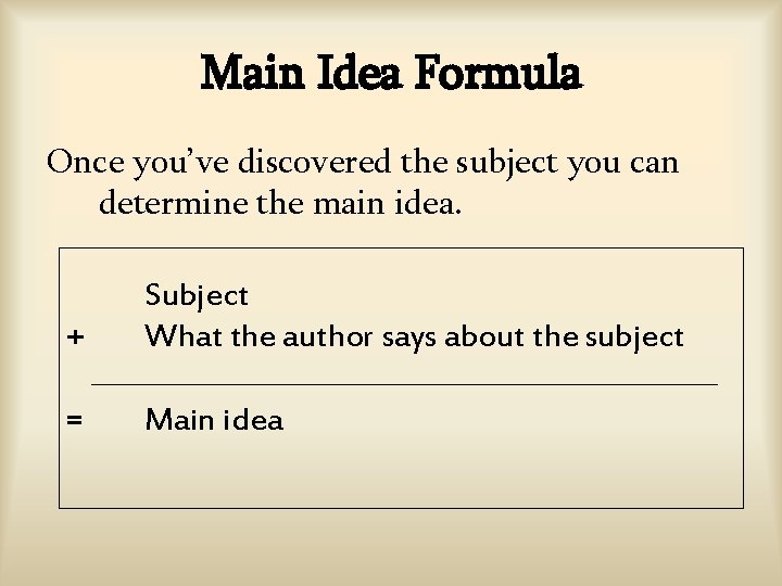Finding the Main Idea Grade 6 What is