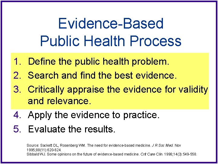 Providing EvidenceBased Public Health Resources The Librarians Role