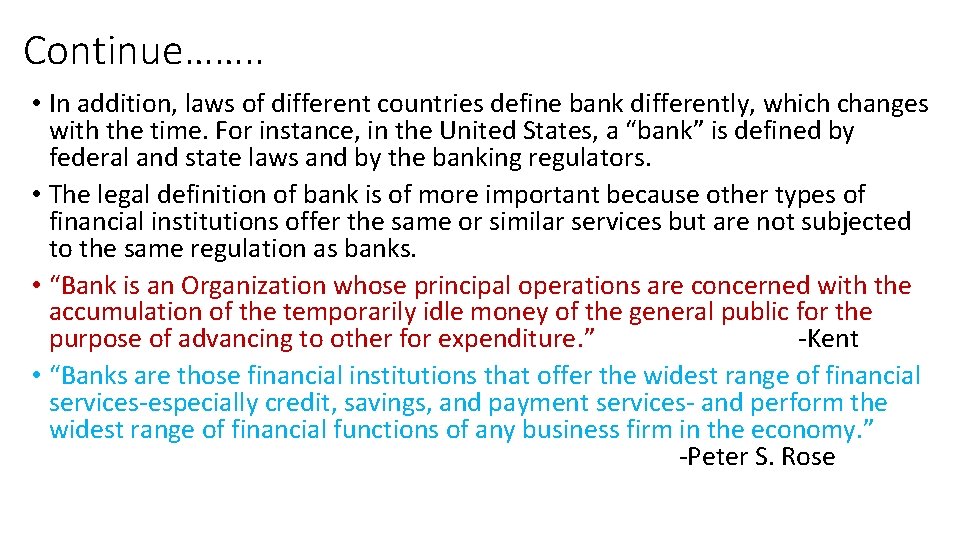 Chapter 1 Introduction to Banking Business Contents Meaning