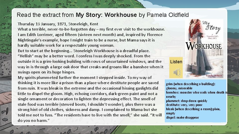 Task 1 Lesson 3 What was the workhouse