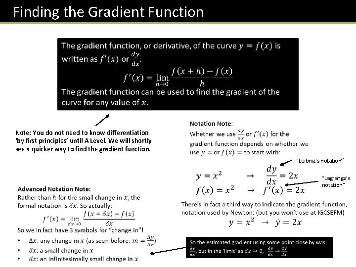 IGCSEFM Differentiation jfrosttiffin kingston sch uk www drfrostmaths