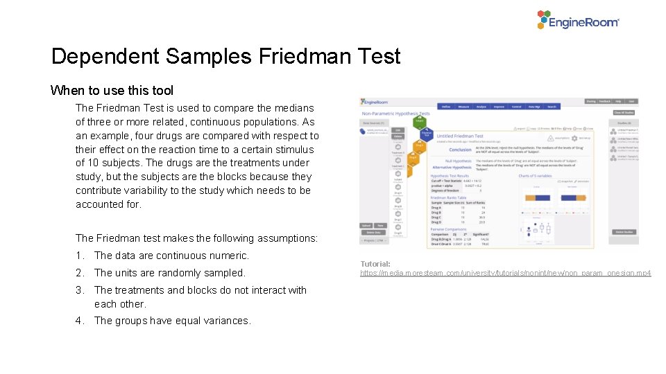 Dependent Samples Friedman Test When to use this