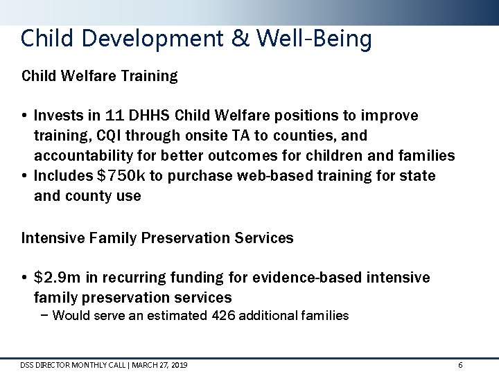 Overview of Gov Coopers HHS Budget Proposal DSS