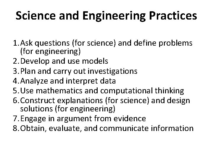 Curriculum 1 THE STANDARDS WE TEACH Whats been