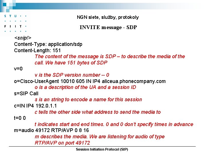 NGN siete sluby protokoly Introduction to SIP protocol