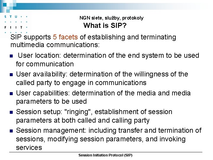 NGN siete sluby protokoly Introduction to SIP protocol