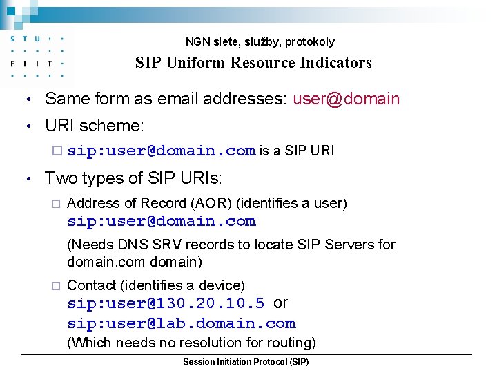 NGN siete sluby protokoly Introduction to SIP protocol