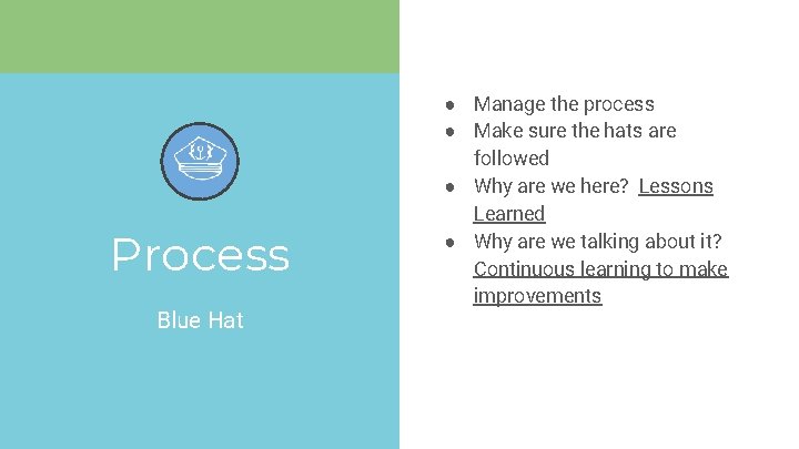Lessons Learned A Six Thinking Hats Play Six
