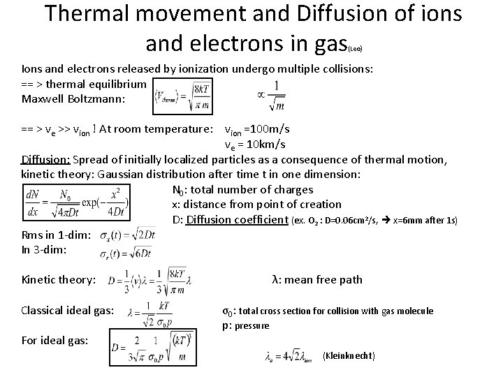 Diffusion of ions and electrons in gas Lecture