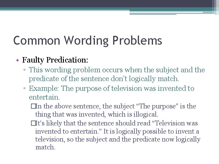 Common Problems with Wording and how to Overcome