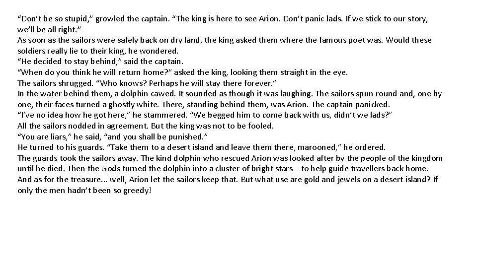 Dolphin Boy The story of Arion There was