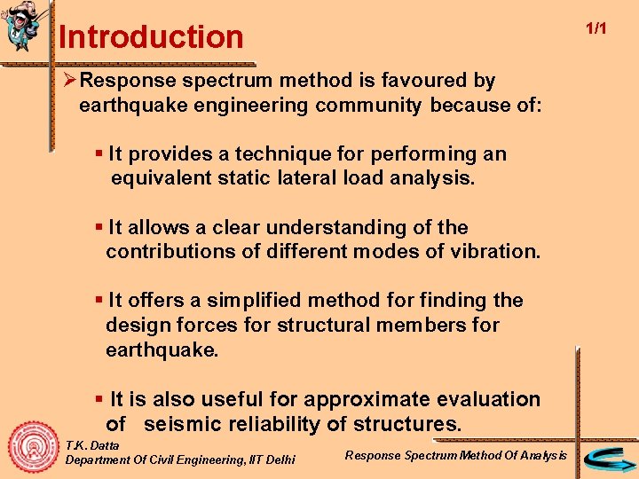 Chapters 5 6 Chapter 5 RESPONSE SPECTRUM METHOD