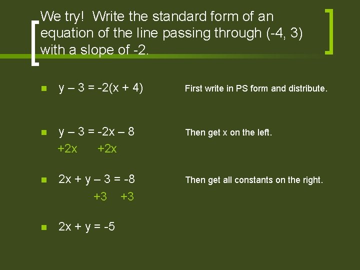 Algebra 5 6 Standard Form Different Forms of