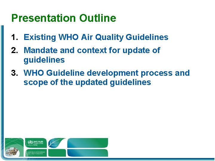 World Health Organization Air Quality Guidelines MarieEve Hroux