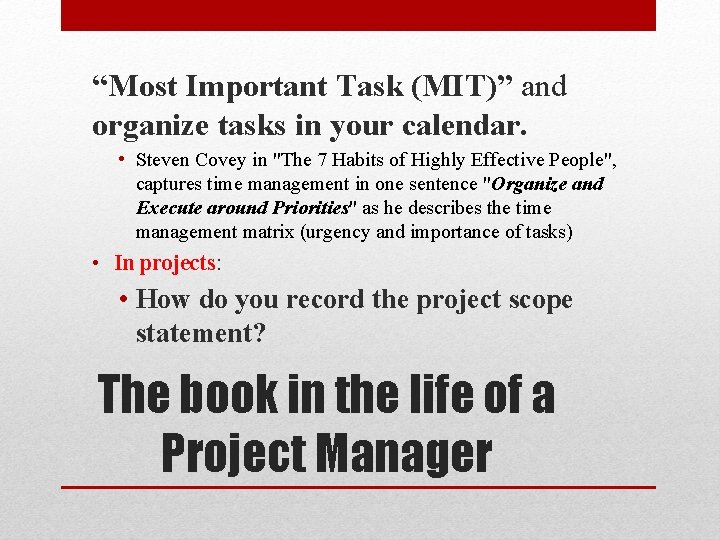 PMISOMD Book Club Review 15 Secrets successful people