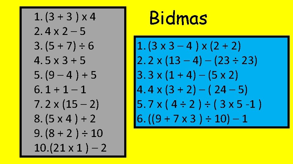 Year 7 Unit 1 1 Order of Operations