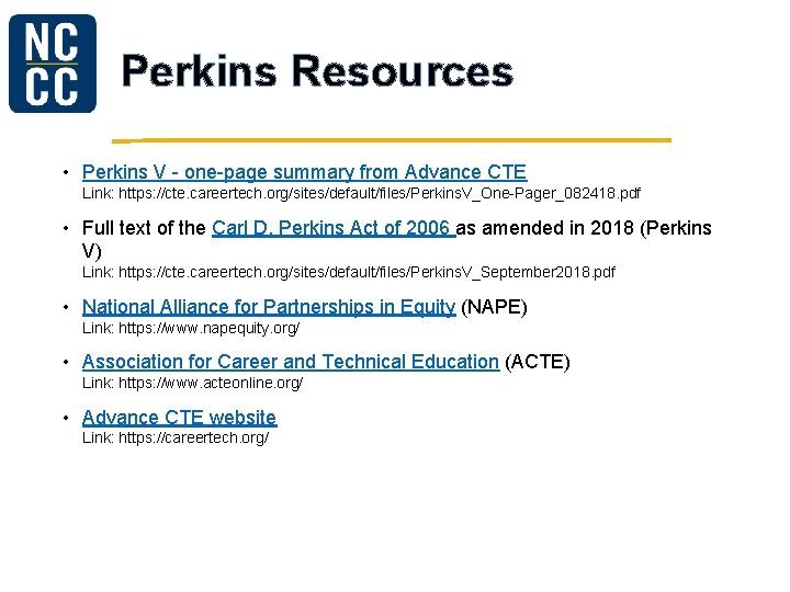 Carl Perkins Act The Carl D Perkins Act