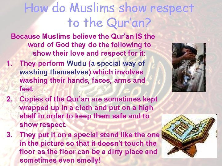 The Quran Koran Lesson objective AT 1 Explore