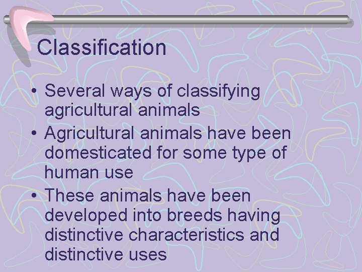Classification of Agricultural Animals Organisms Identified grouped and