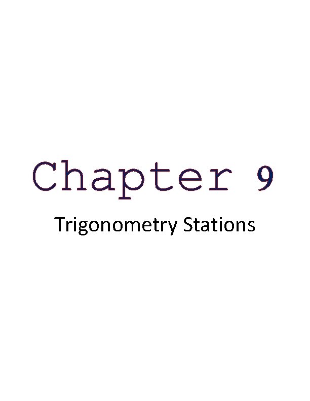Chapter 9 Trigonometry Stations Name Honors Chapter 9