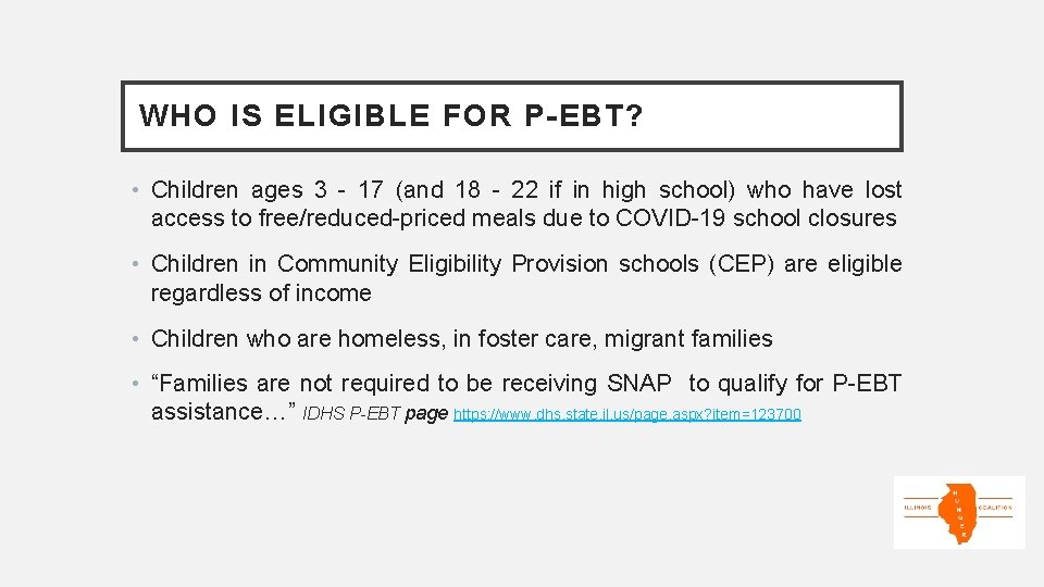 Forum on Pandemic Electronic Benefit Transfer PEBT Friday