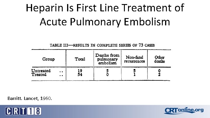 PE Treatment Drugs Catheters and Beyond Christopher F