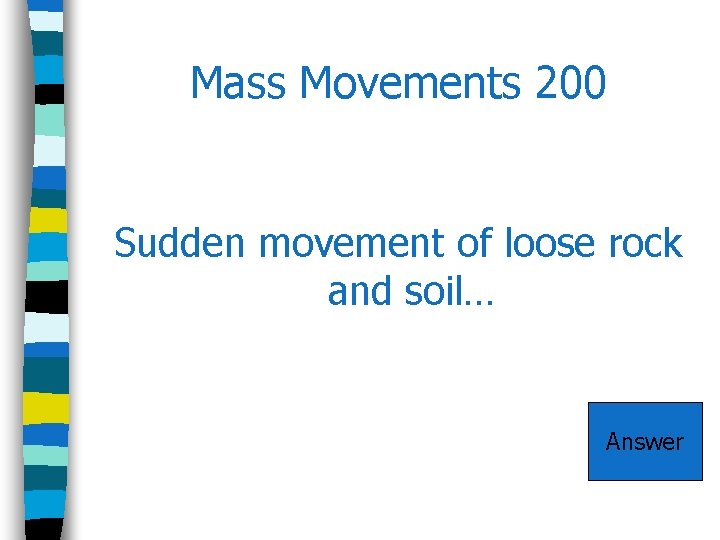 Erosive Forces Review 2 Wave Erosion Mass Movements