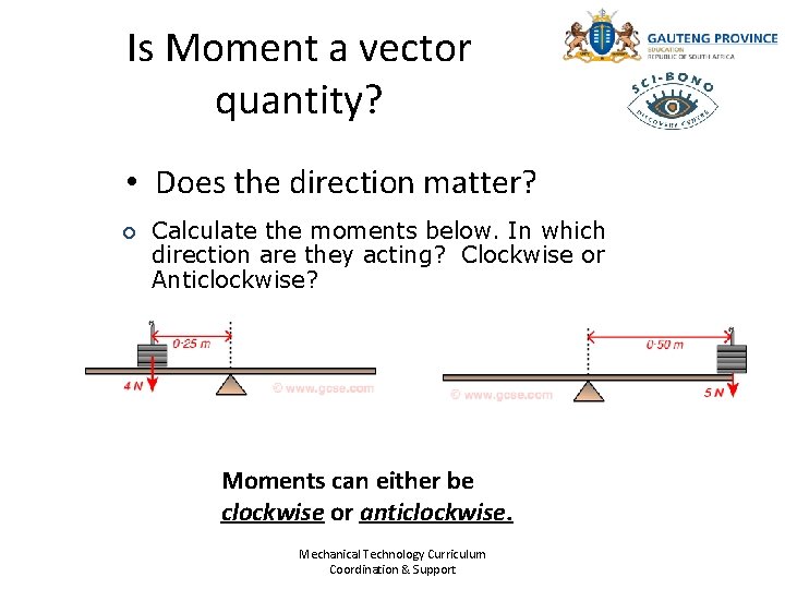 Grade 11 Forces moment and torque Definition of