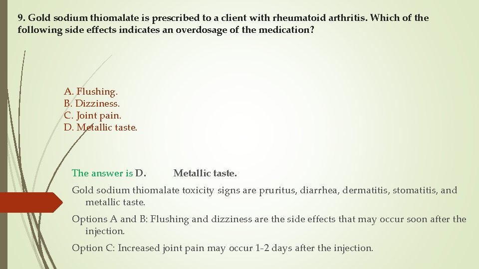 Pharmacology Musculoskeletal Medications MCQs 1 A nurse is
