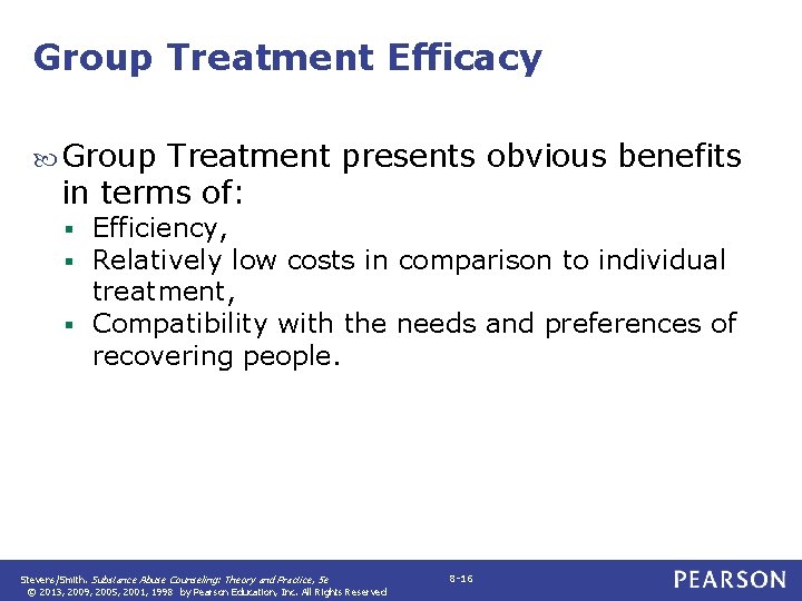 CHAPTER 8 Group Treatment Substance Abuse Counseling Theory