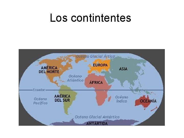 El Mapa del Mundo Los contintentes el mundo