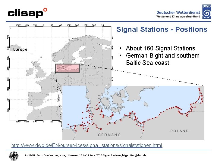 Meteorological observations of signal stations a data source