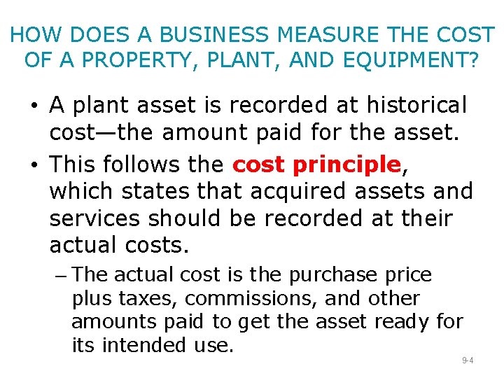 Chapter 9 Plant Assets Natural Resources and Intangibles