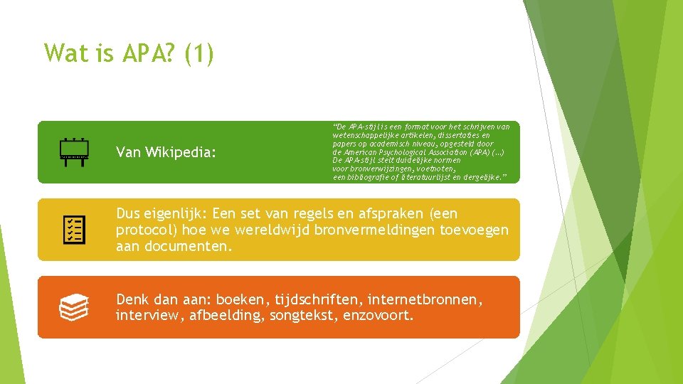 APA richtlijnen Inhoudsopgave koppen paginanummers bronnen Wat is