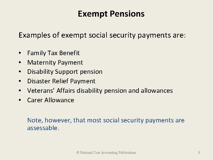 Chapter 3 Exempt Income and Non assessable non