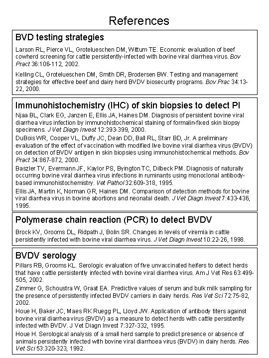 BVD Decision Management Guidelines for Beef Cattle Veterinarians