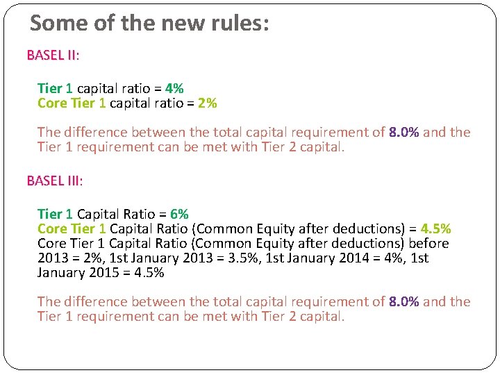 Basel III The new Capital Rules Basel III