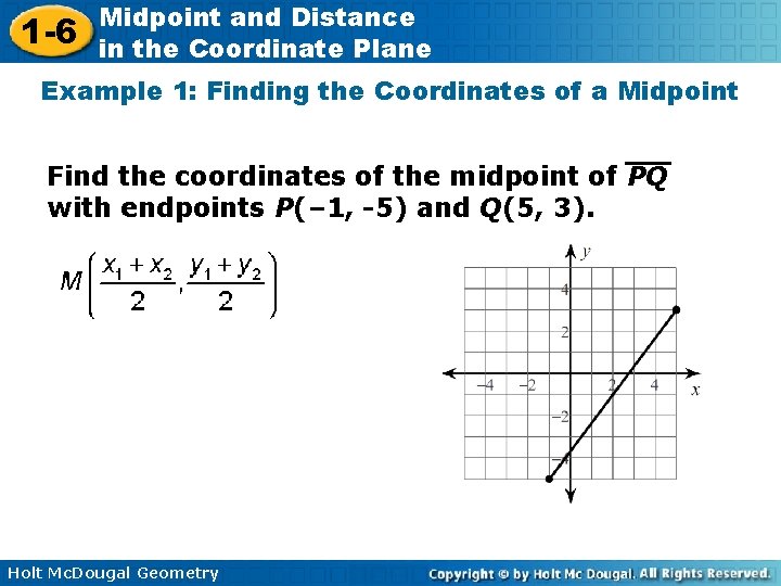 1 6 Midpoint and Distance in the Coordinate