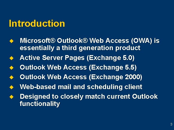 Microsoft Outlook Web Access for Exchange 2000 Judy