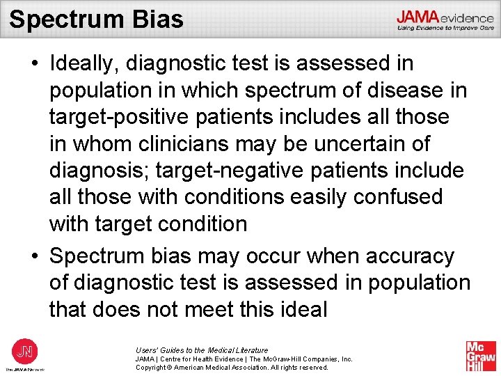 Appraising Evidence About Diagnostic Tests Updated for the