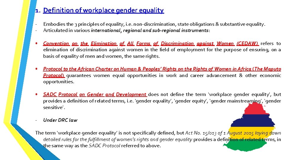 WORKPLACE GENDER EQUALITY IN THE DRC A CRITICAL
