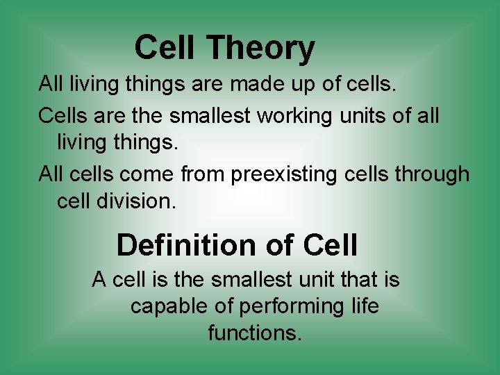Cell Structure Function Cell Theory All living things