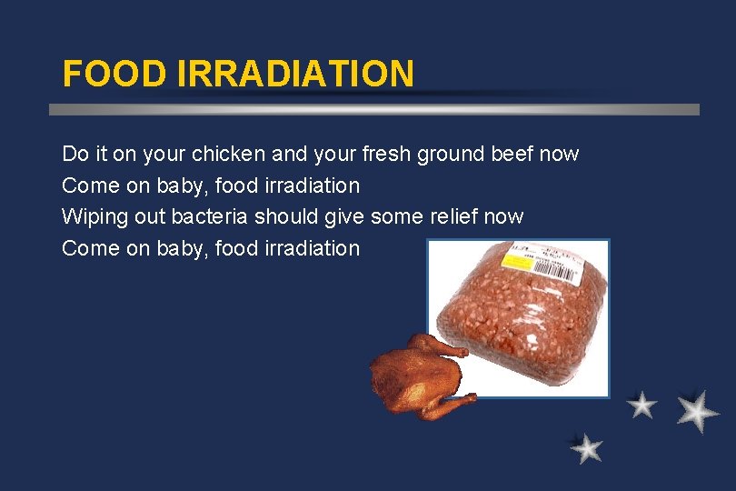FOOD IRRADIATION From DO THE LOCOMOTION By LITTLE